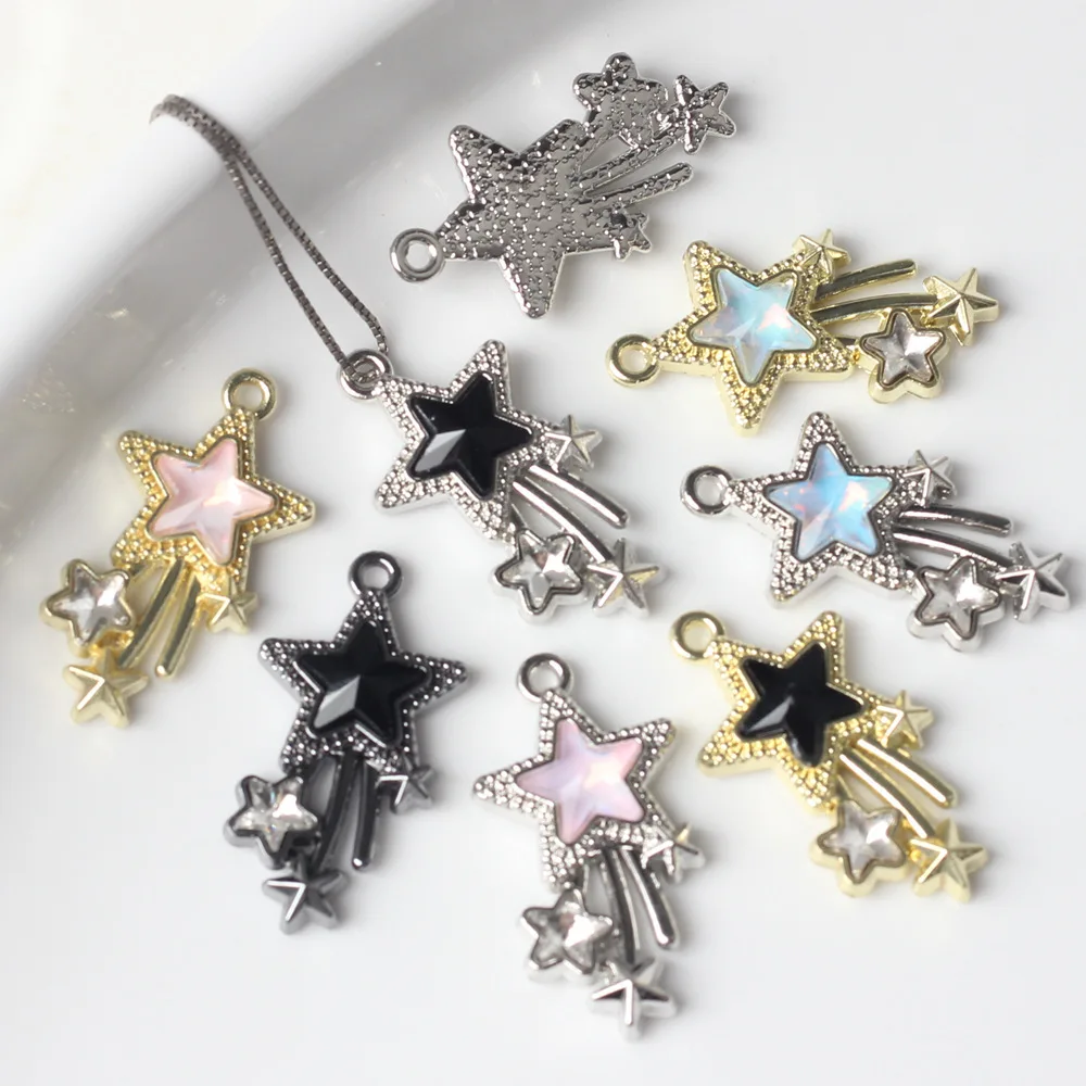 10Pcs Cute Shooting Star Shape Pendant Handmade DIY Bracelet Jewelry ...