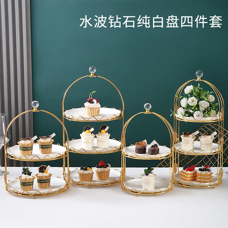 Fruit display rack, high-end fruit plate, light luxury, afternoon tea ...