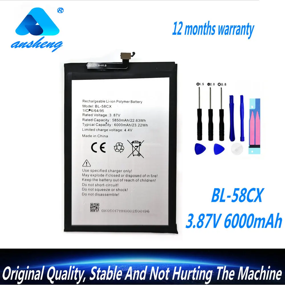 New 3.87V 5850mAh BL 58CX Battery For Infinix / X659/Hot 10i/X659B ...