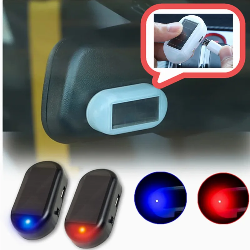 2Pcs-Car-Fake-Security-Light-Solar-Powered-Simulated-Dummy-Alarm ...
