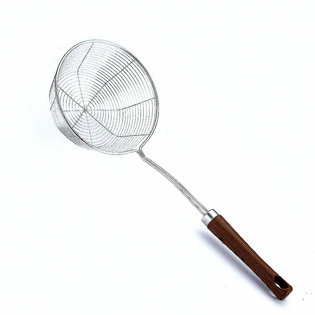 Large Thickened Stainless Steel Wire Colander with Plastic Long Handle ...