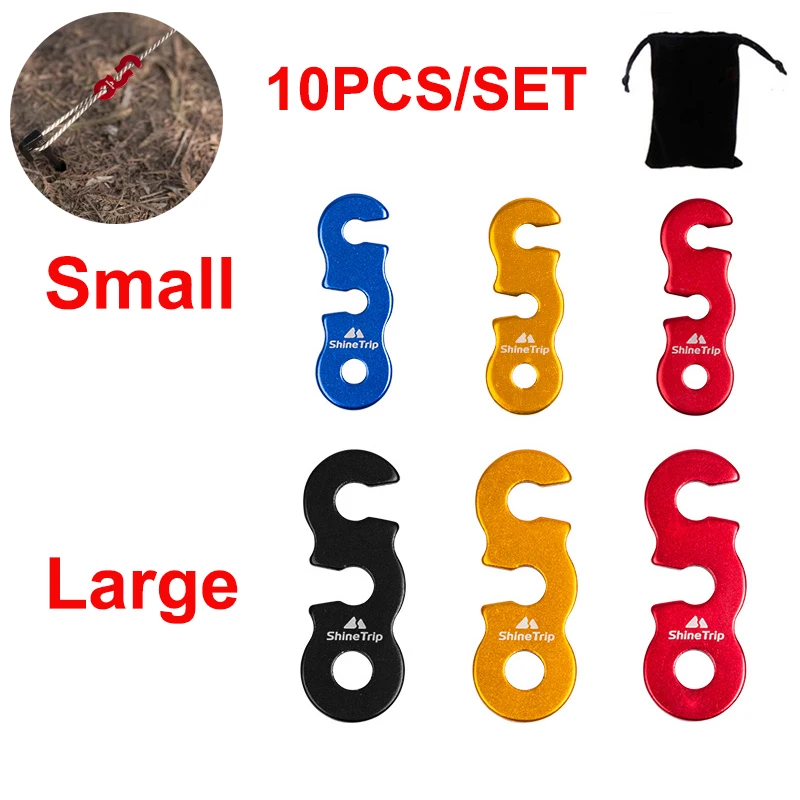 5/10PCS Outdoor Tent Wind Cord Rope Buckles S Type Adjusters Aluminum ...