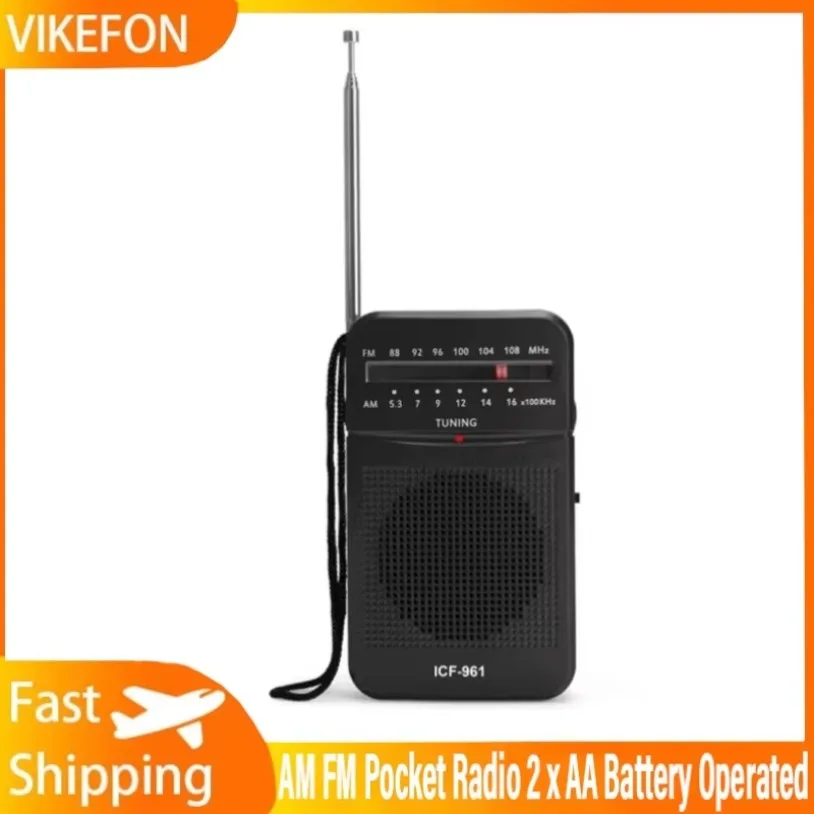 VIKEFON Portable AM FM Pocket Radio Two Band Mini Radio with Headphone ...