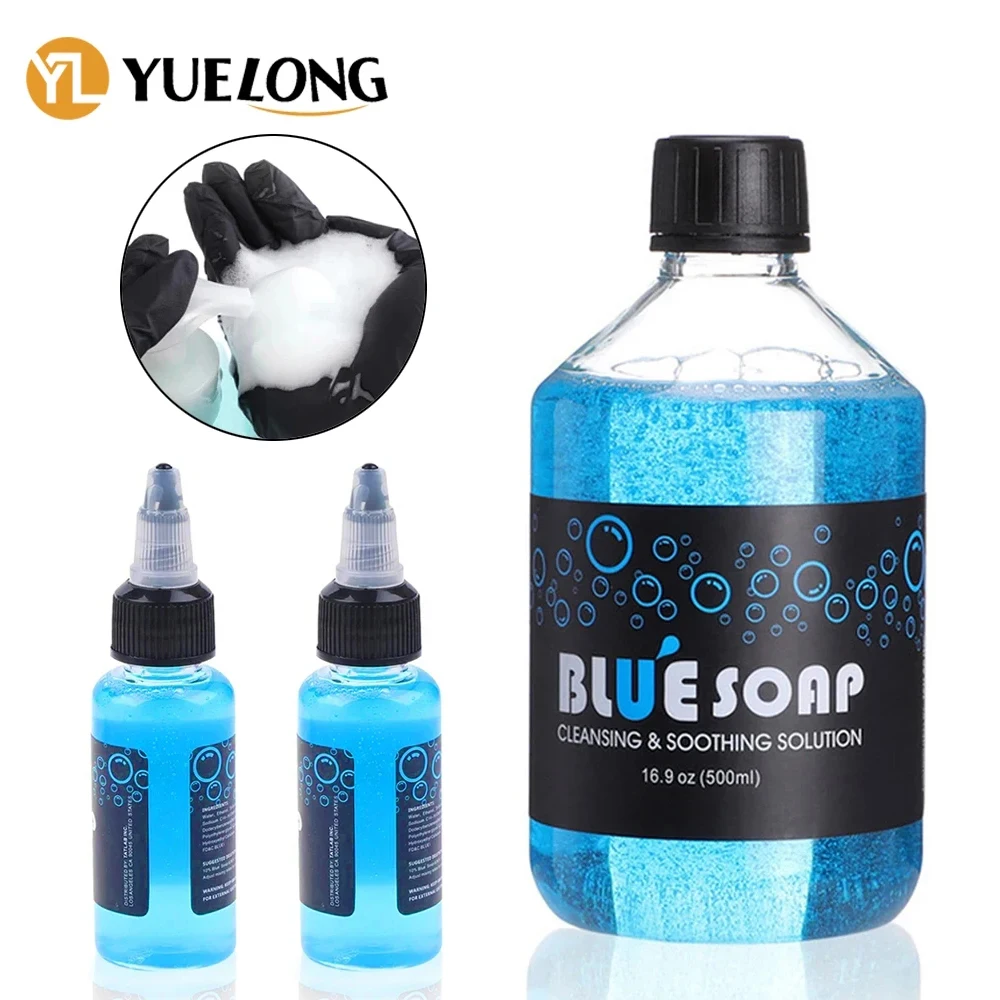 40-500Ml-Tattoo-Blauwe-Zeep-Schoonmaken-Rustgevende-Oplossing-Tattoo ...