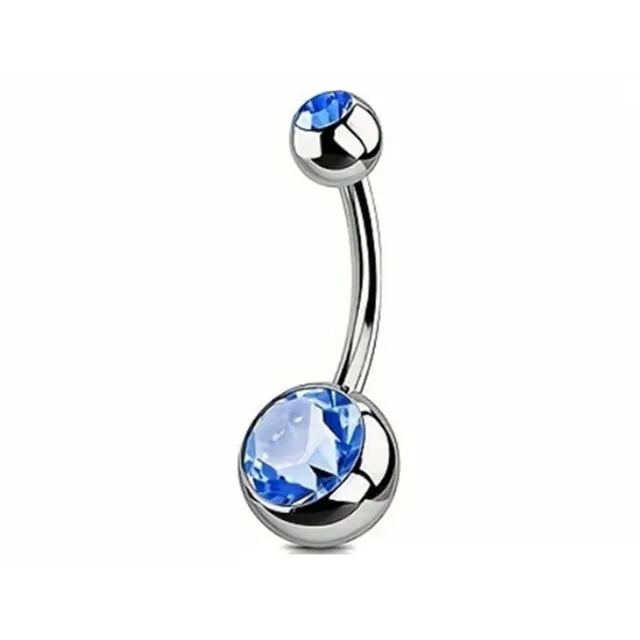 1PCS Royal Blue Belly Button Rings 14G Planet Navel Piercing Barbell ...
