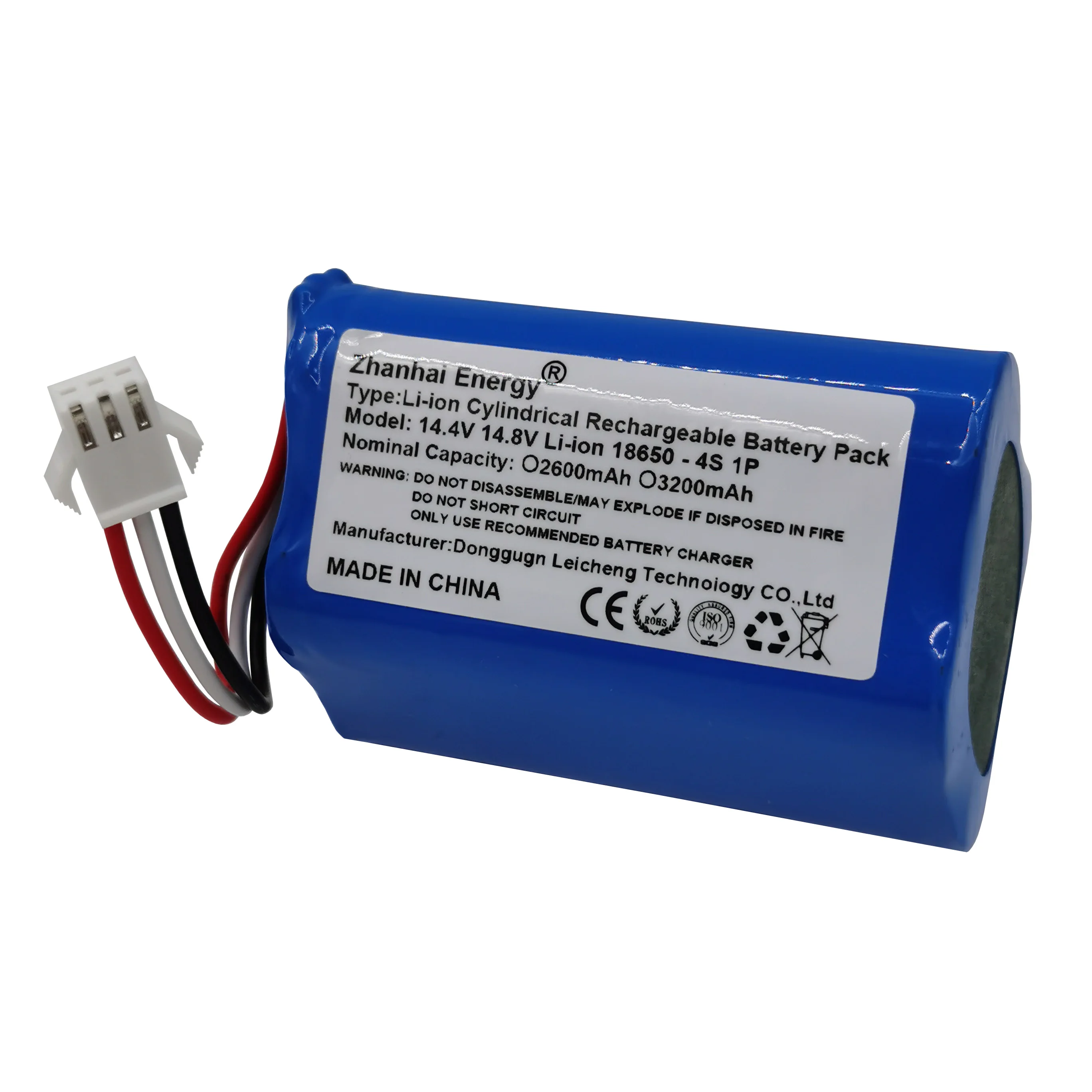14-4V-14-8V-2600mAh-3200mAh-Li-Ion-Cylindrical-Rechargeable-Battery ...