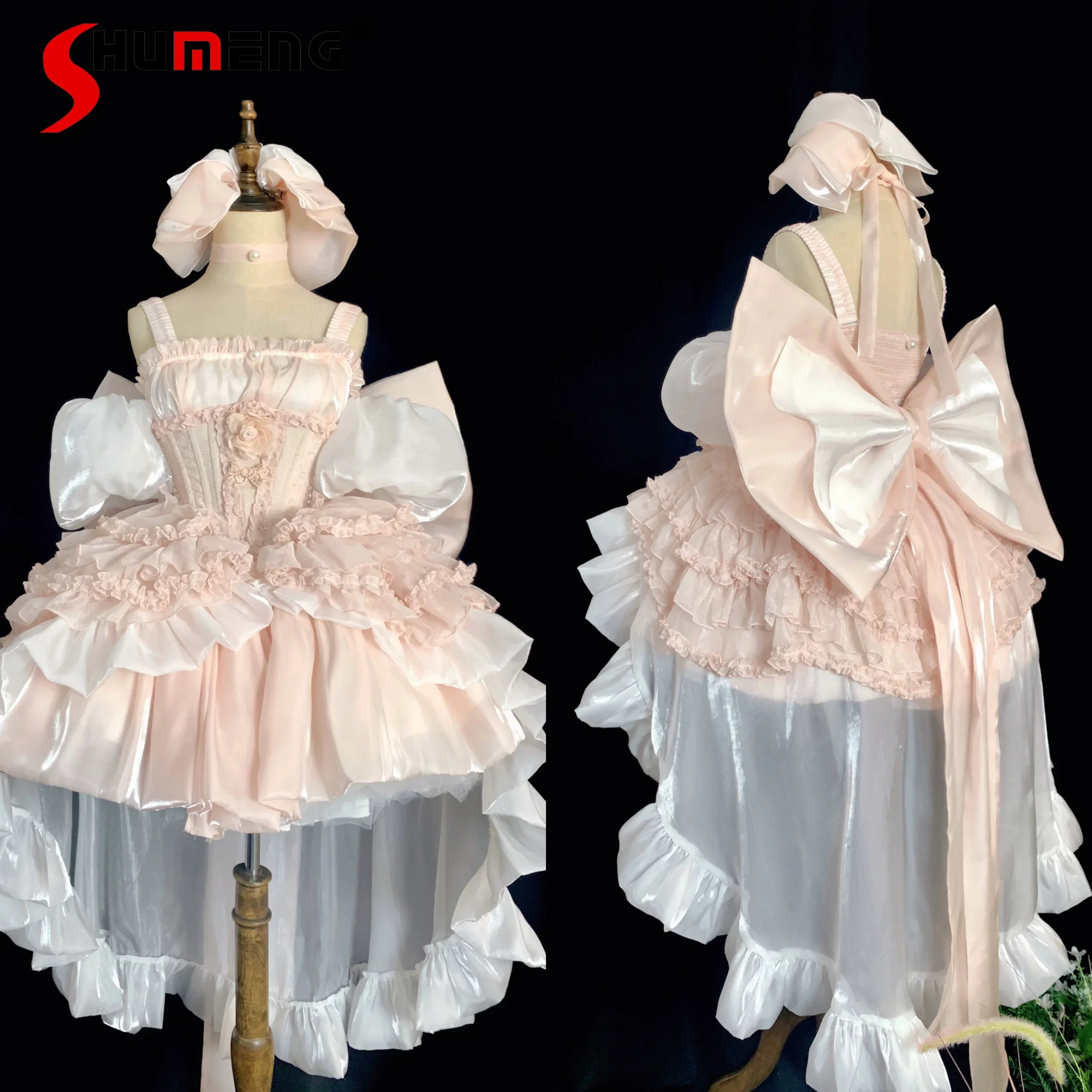 Ladies French Socialite Pink Strapless Dress Women's Elegant Princess ...