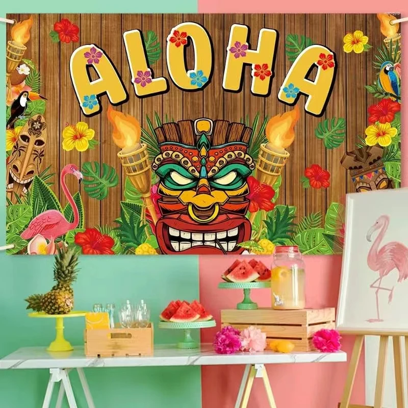 Summer-Hawaiian-Tropical-Tiki-Totem-Backdrop-Aloha-Luau-Party ...