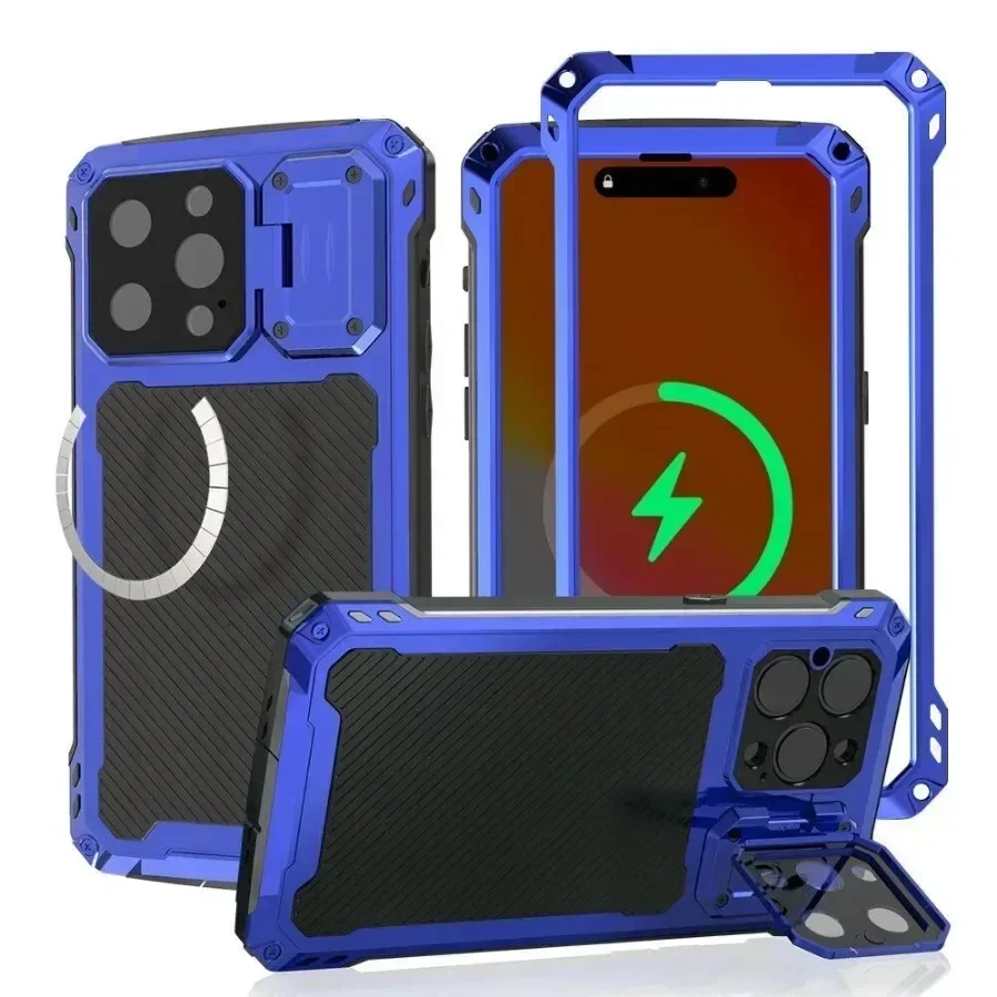 For iPhone 16 15 Plus 14 Pro Max IP54 Waterproof Shockproof Aluminum ...