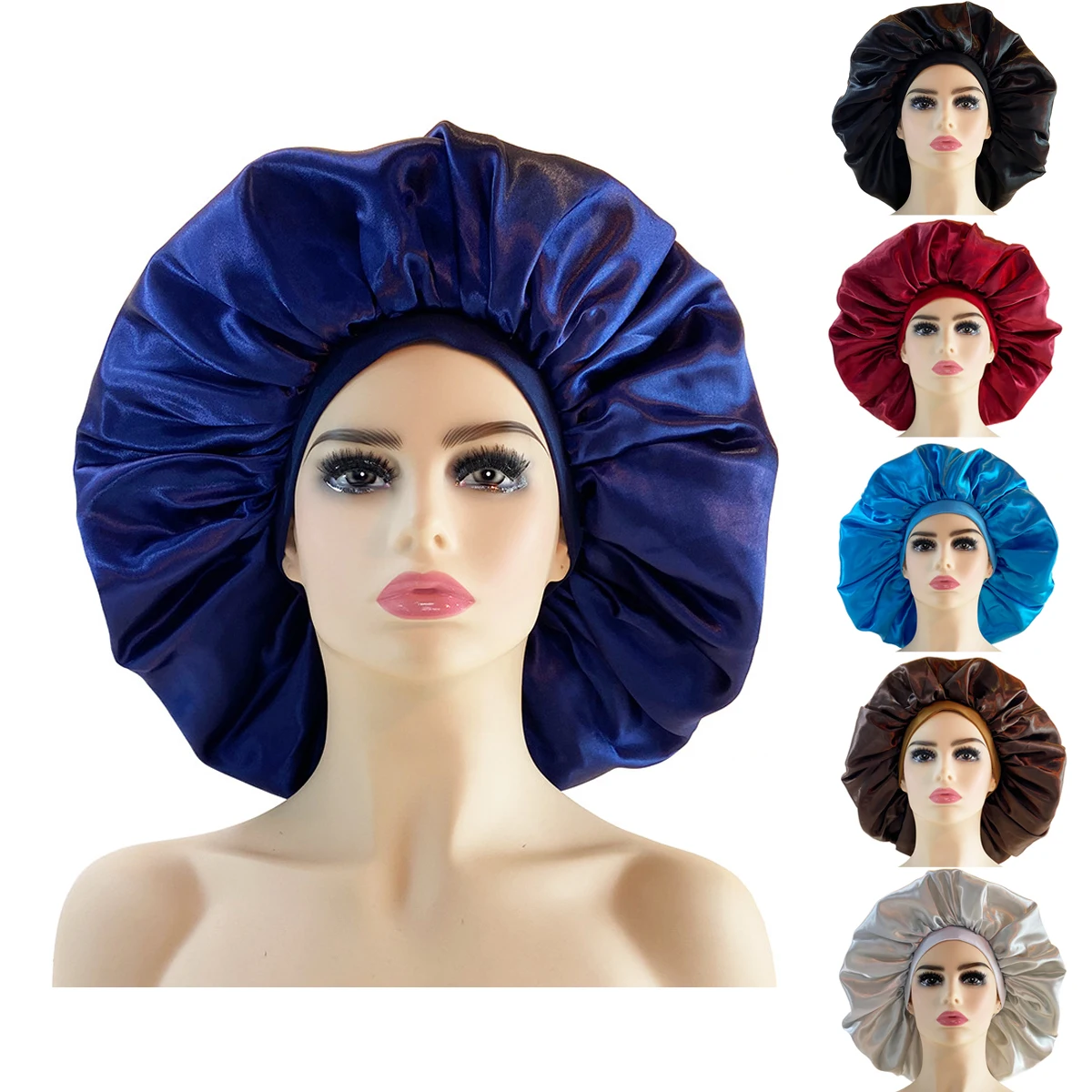 New-Silk-Sleeping-Cap-Night-Hat-Head-Cover-Bonnet-Satin-Cheveux-Nuit ...