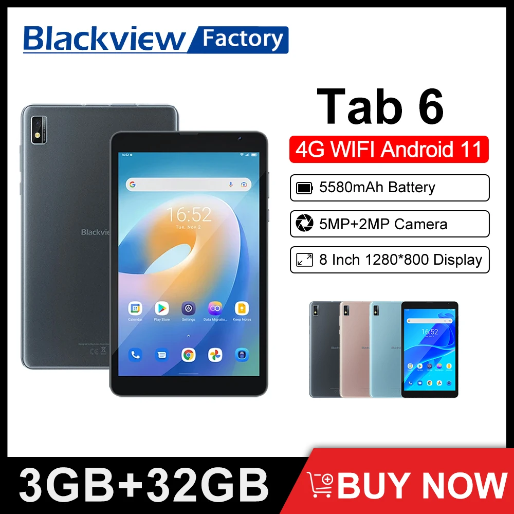 Blackview-Tab-6-Tablet-3GB-RAM-32GB-ROM-Android-11-Tablets-5580mAh-4G ...