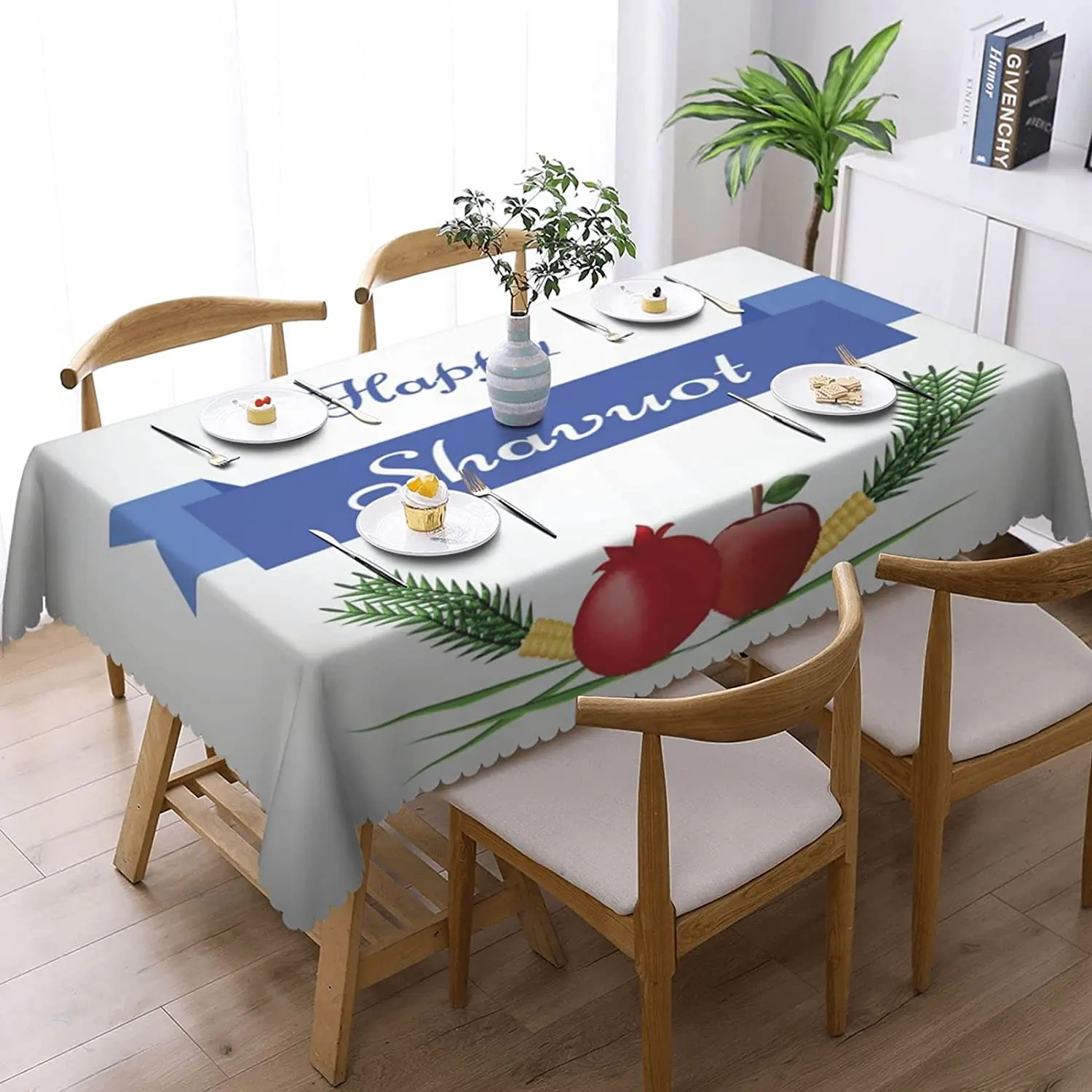 Happy-Shavuot-Jewish-Holiday-Rectangle-Tablecloth-Table-Decorations ...