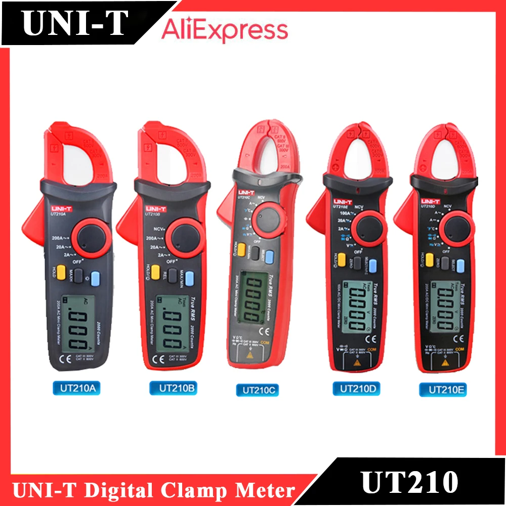 UNI-T-Clamp-Meter-UT210-Series-Digital-Ammeter-Pliers-AC-DC-Current ...