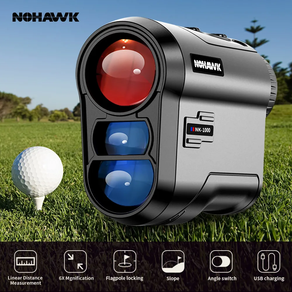Nohawk Golf Rangefinder with Slope Switch, 1000 yd Laser Range Finder ...