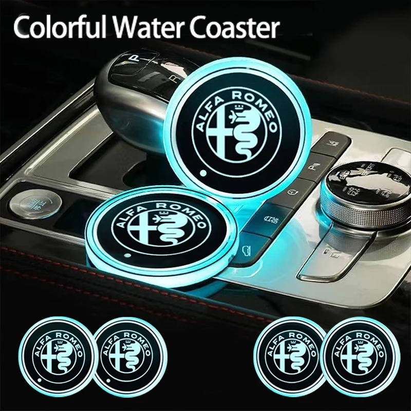 7-Colors-Car-LED-Luminous-Water-Cup-Pads-Auto-Coaster-Mats-For-Alfa ...