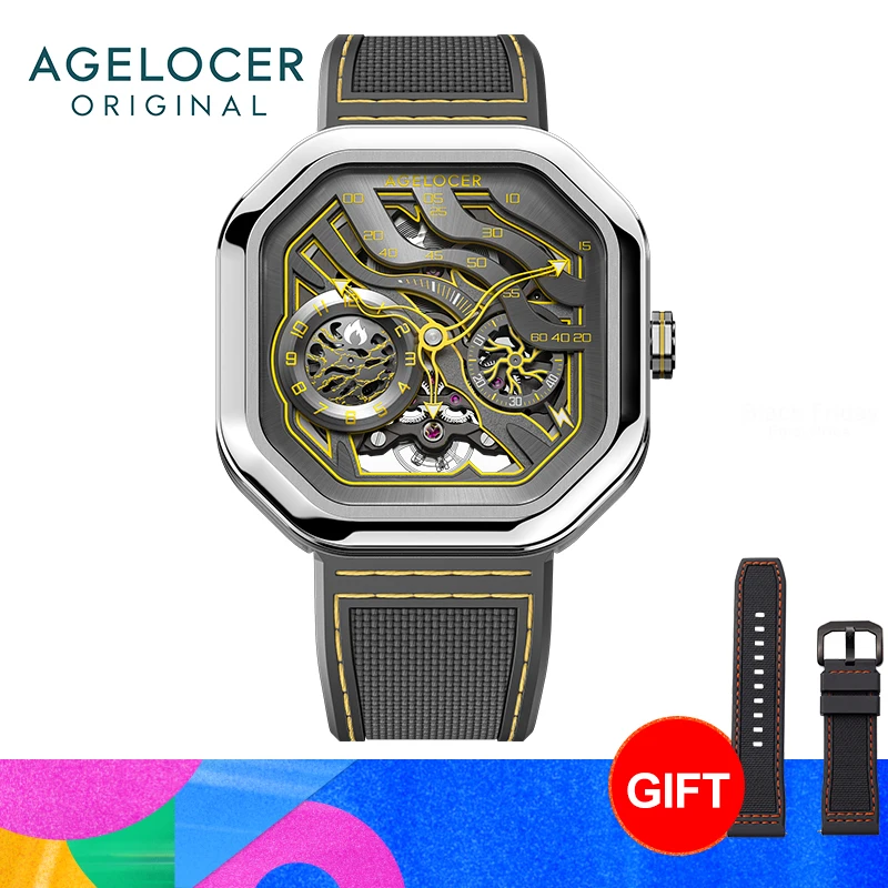 AGELOCER Volcano Watch Original Volcano Theme Men's Luxury Luminous ...