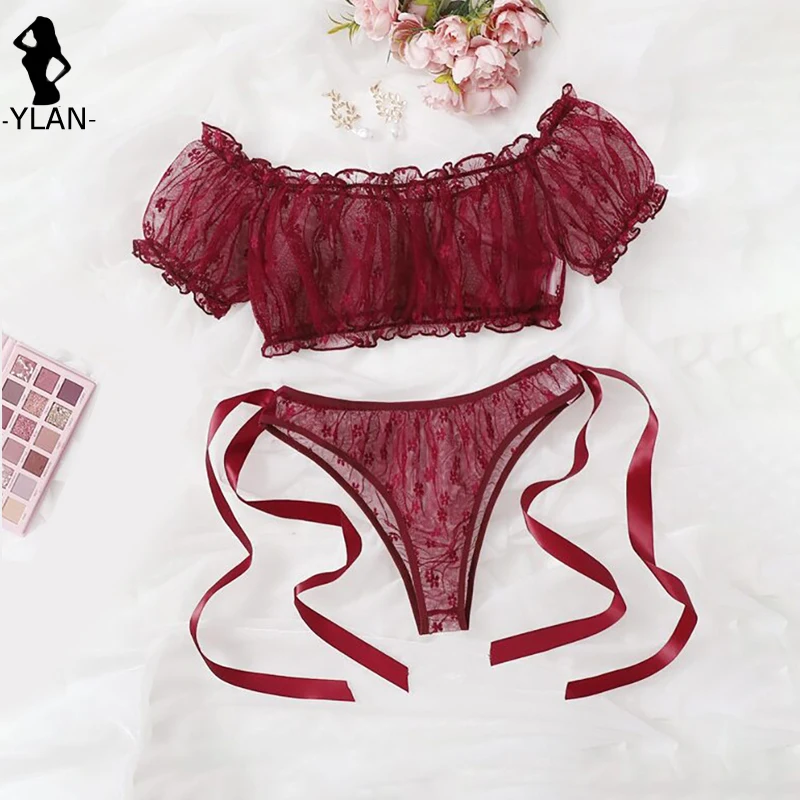 Lencer-a-Sensual-para-mujer-Conjunto-de-sujetador-transparente-ex-tico-picard-as-Bralette-Floral ...