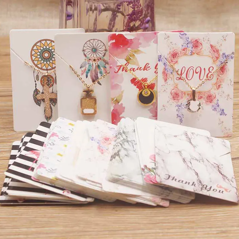 Tarjetas de exhibición de collares, cartón, papel Kraft, etiqueta de ...