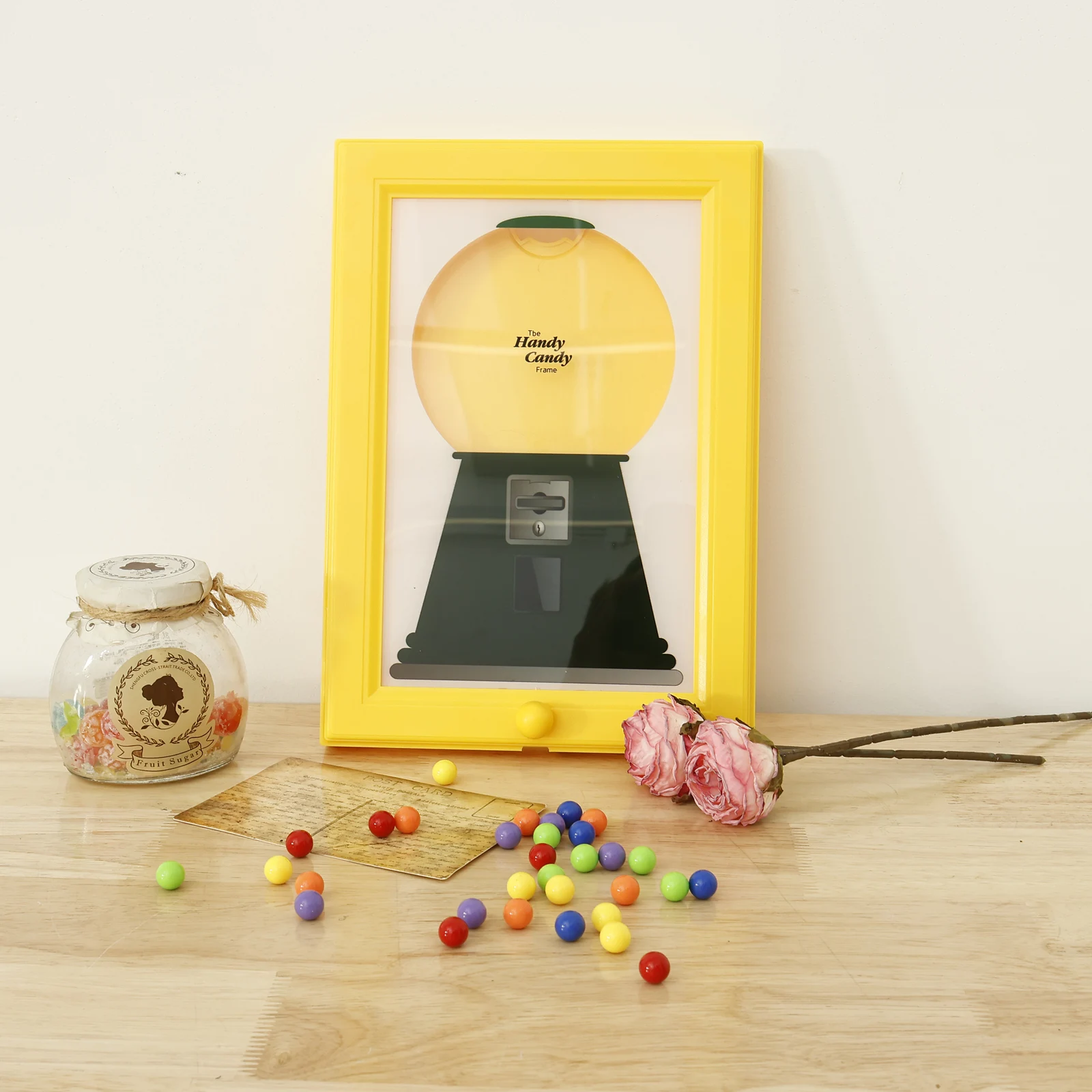Candy Dispenser Picture Frame Creative Stand on Table Gumball Machine ...