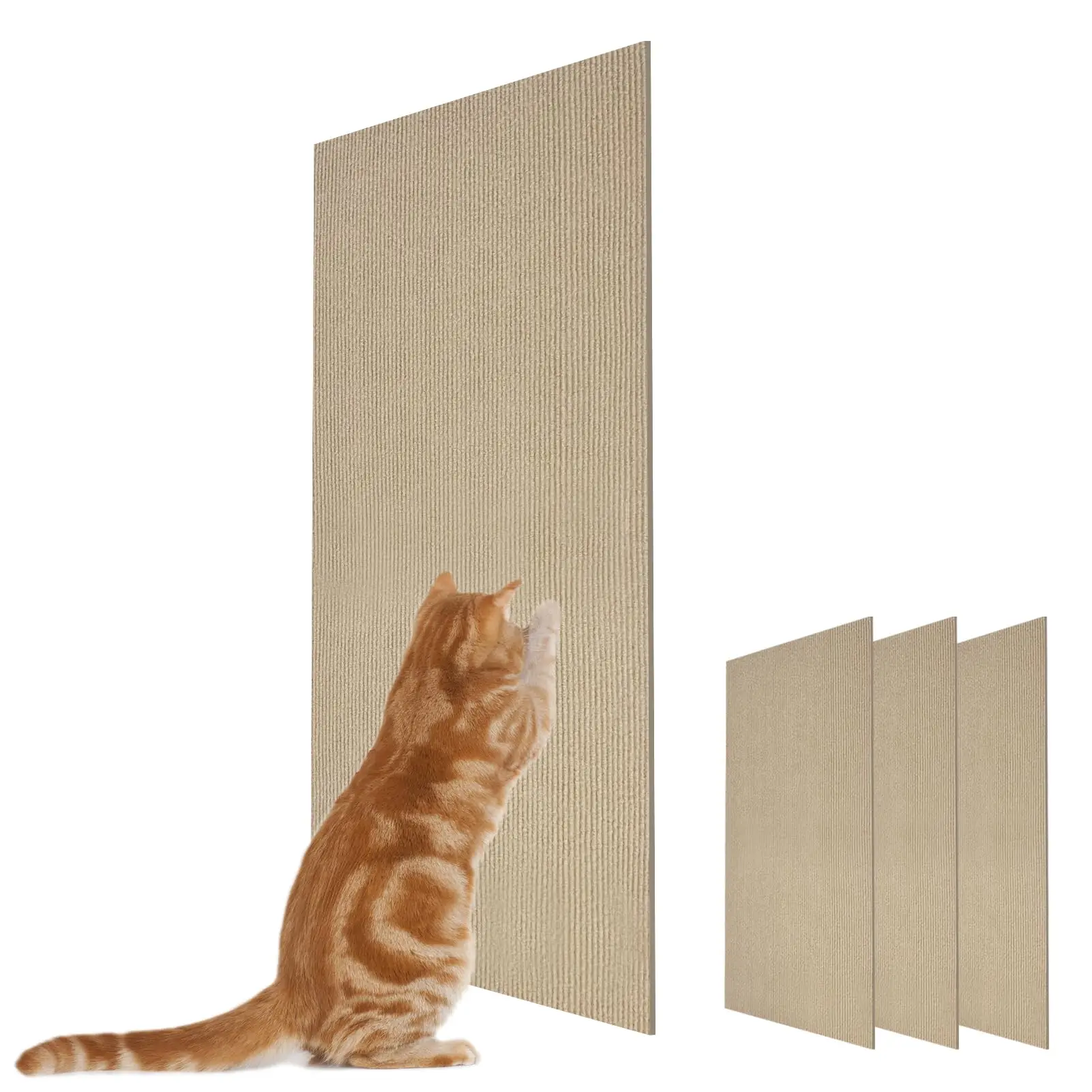 4-Pack-Cat-Scratch-Mats-Trimmable-Cat-Scratching-Post-Carpet-Cover-Self ...