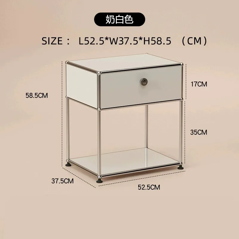 Stainless-steel-antique-bedside-table-USM-modern-minimalist-storage ...