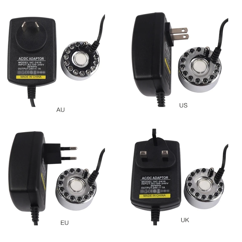 24v Ultrasonic Air Humidifier Colorful 12 Led Light Mist Maker 250ml/h ...