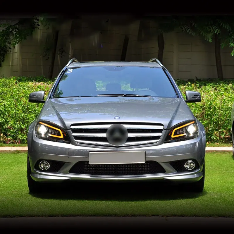 For Mercedes Benz C Class W204 Headlight Assembly 07 11 C200 C63 Modified LED Lens Daytime Running Lamp Streaming Turn Signal AliExpress 34