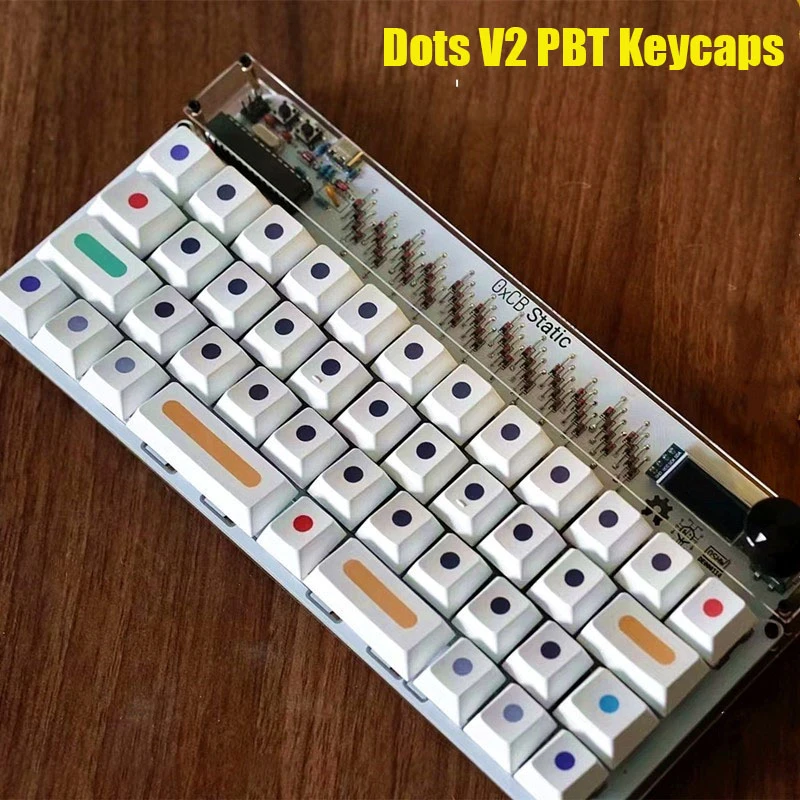 GMK 체리 프로필 V2 도트 PBT 키캡, PC 게이머 기계식 키보드, 맞춤형 화이트 키캡, Alice80 2.25U 2 ...