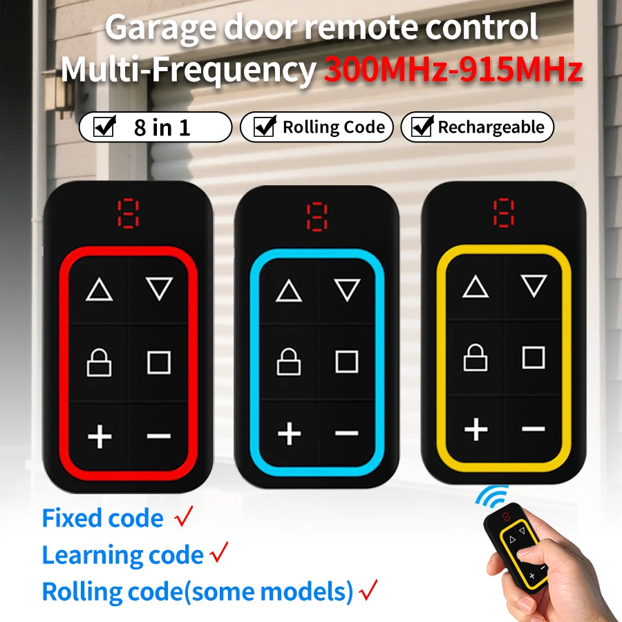 Garage Door Remote Control Duplicator 300MHz-915MHz Multi-Frequency ...