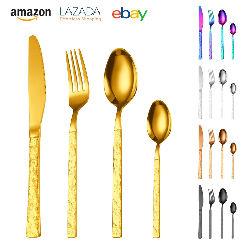 Stainless-steel-knife-fork-and-spoon-hotel-household-cutlery-European ...