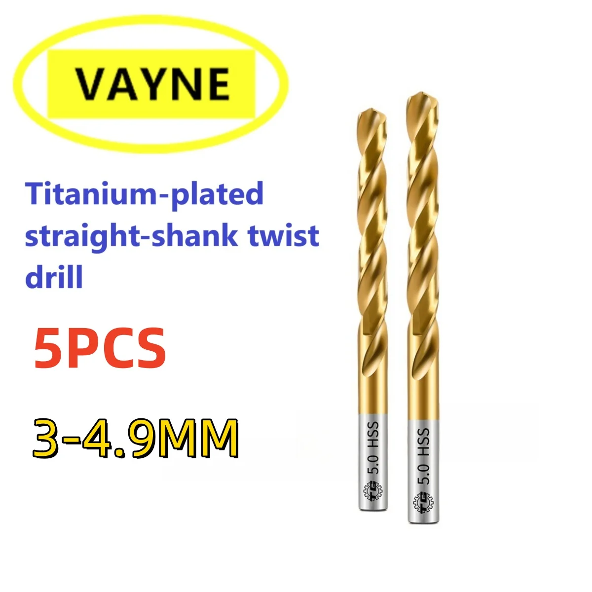 5PCS-Cobalt-containing-titanium-plated-twist-drill-bit-stainless-steel ...