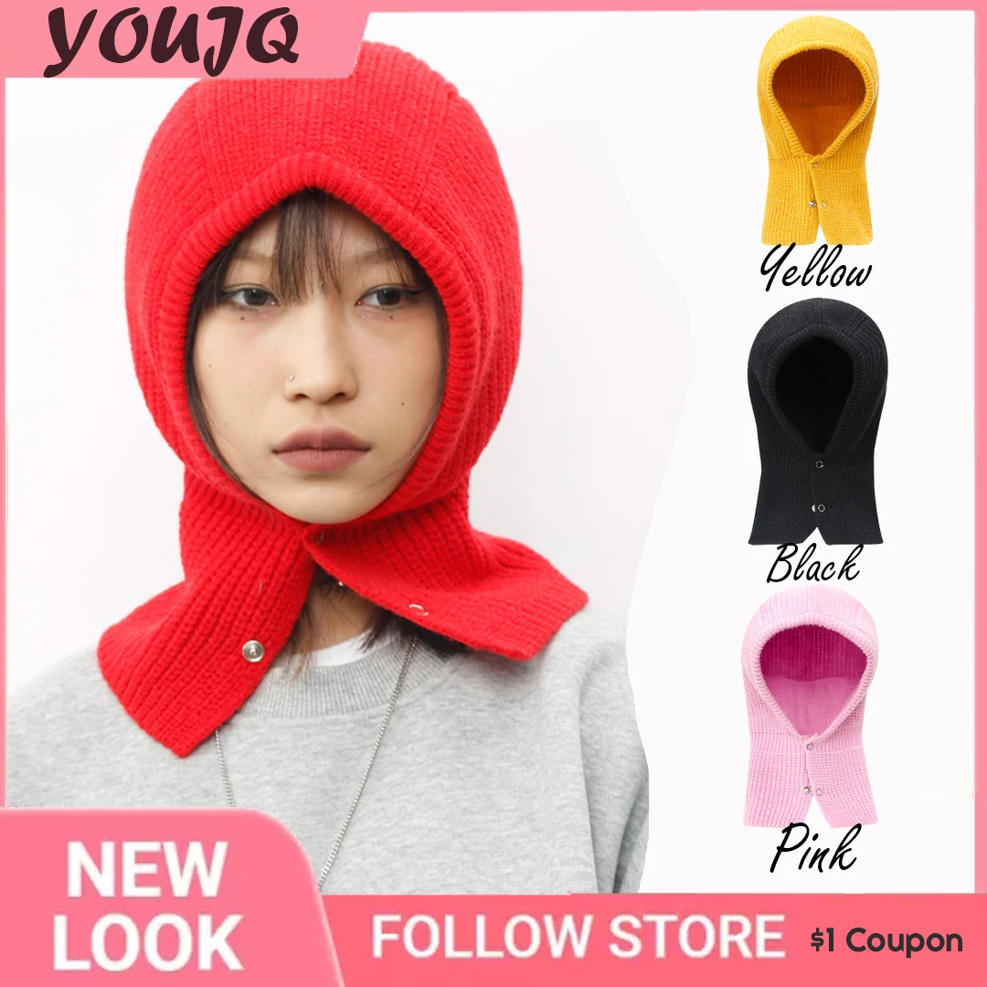 Women Winter Knitted Cap Pullover Lady Balaclava Hat Warm Ring Scarf ...