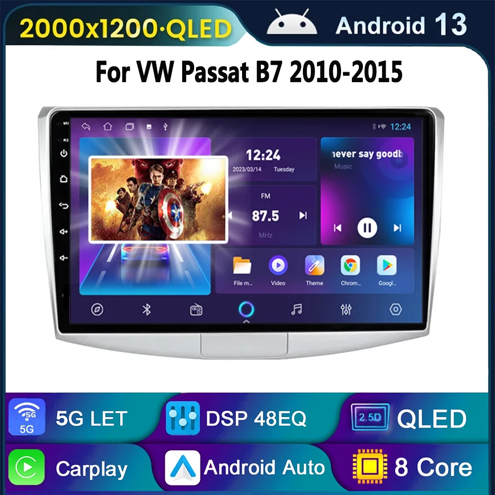 Android-13-CarPlay-Android-Auto-Car-Radio-for-VW-Passat-B7-B6-CC-2010 ...