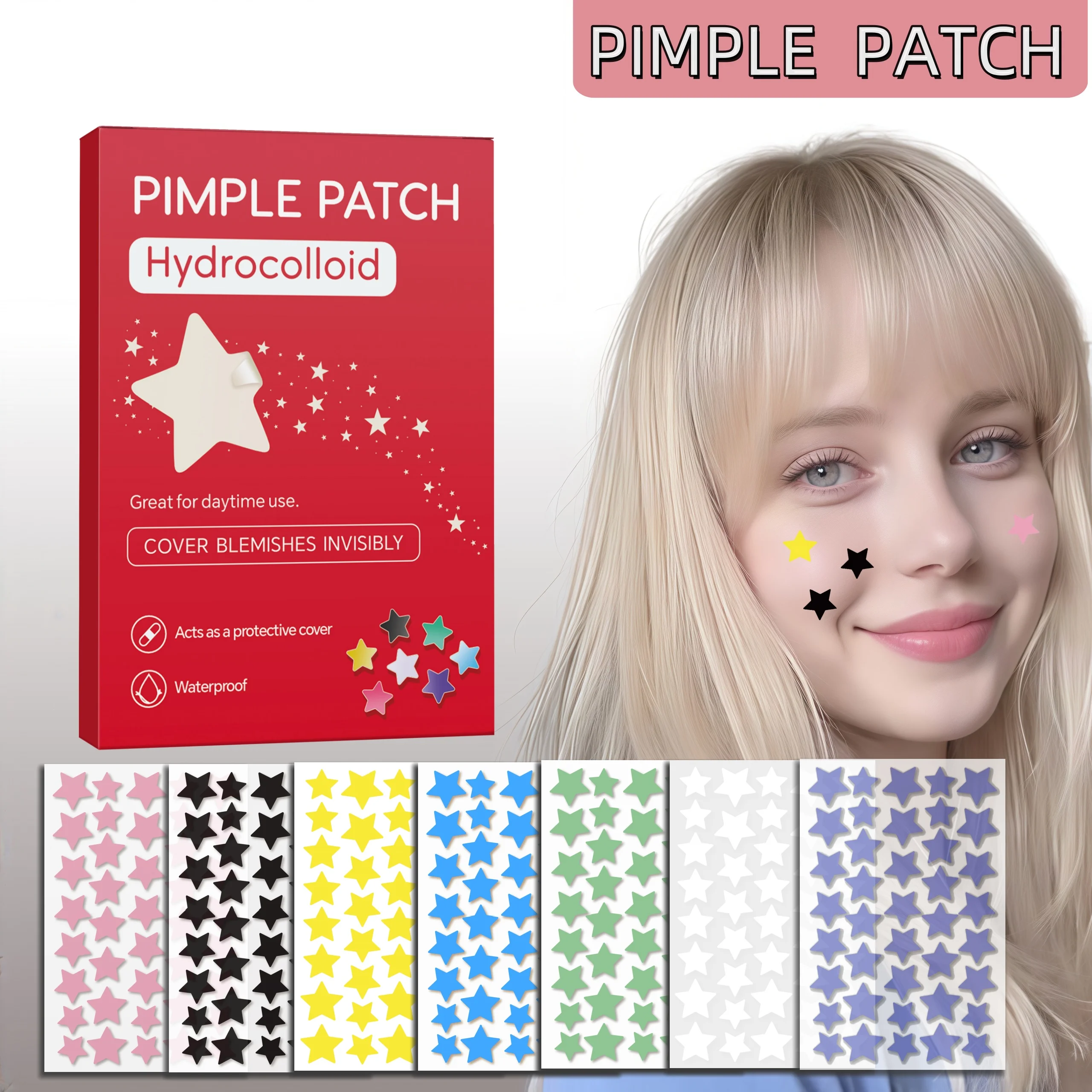 280/1400pcs 7-Color Star Pimple Patches – Boxed Mixed Set, Various ...