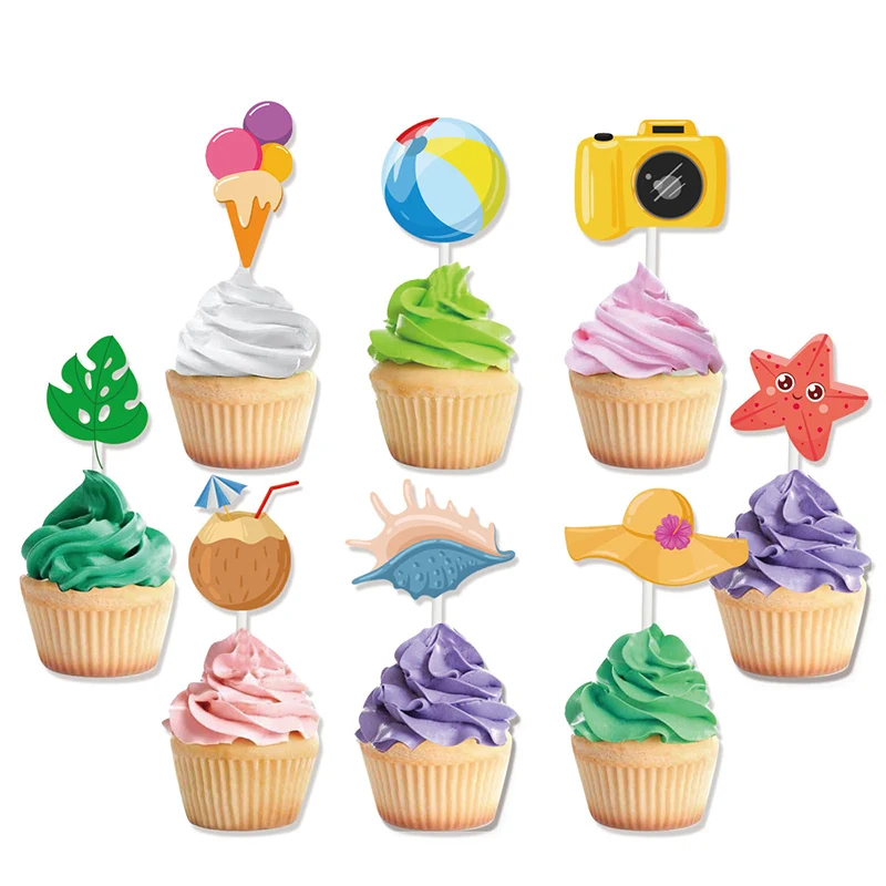 Beach Ball Cupcake Toppers