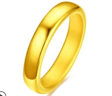 24k Pure Gold 999 Rings For Couples 3d Gold Wedding Rings Shiny Surface ...