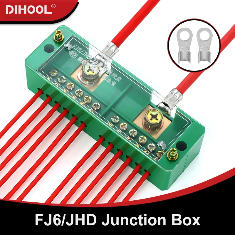 FJ6/JHD Junction Box 2-IN Multiple-OUT Electric Meter Wire Connector 3 ...