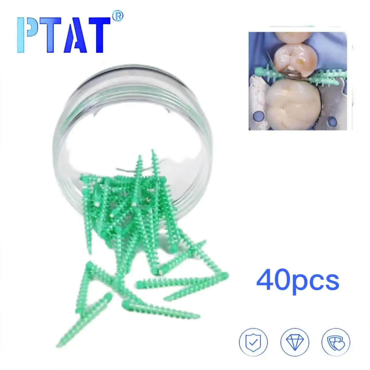 40pcs/box Dental Adaptive Silicone Interdental Wedge Dental Matrice ...