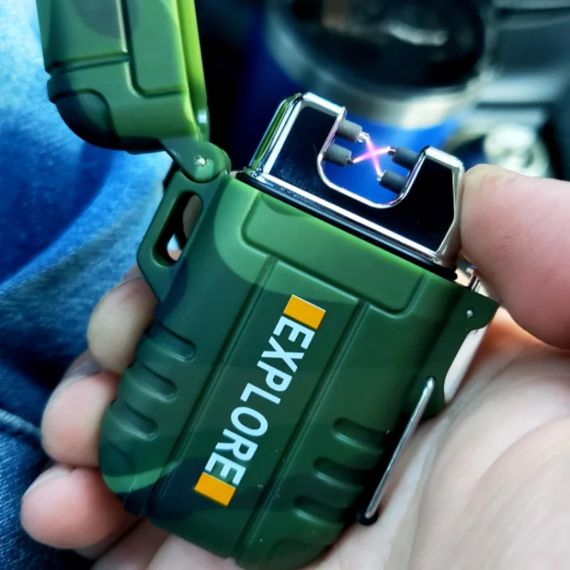 Electric-Outdoor-Windproof-Lighter-Dual-Arc-Flameless-Plasma-USB ...