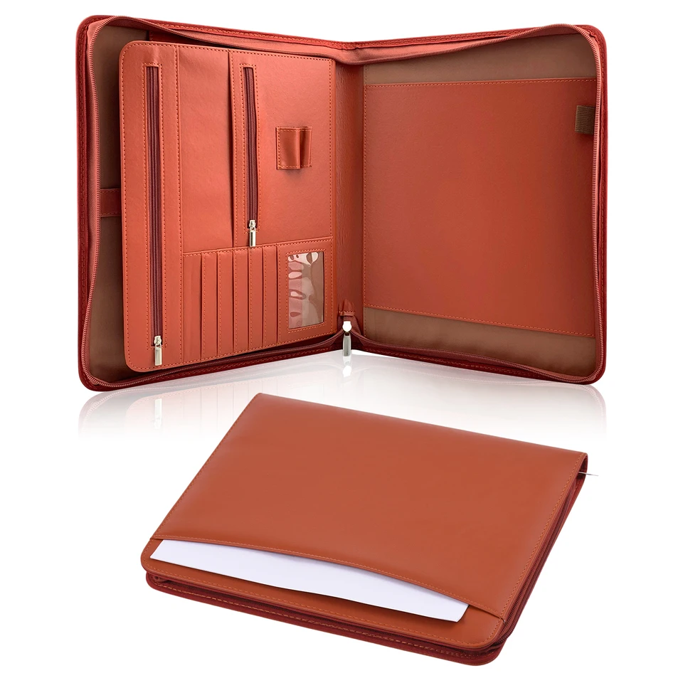 Portfolio Folder Leather Portfolio, Leather Binder With Pen, Leather ...
