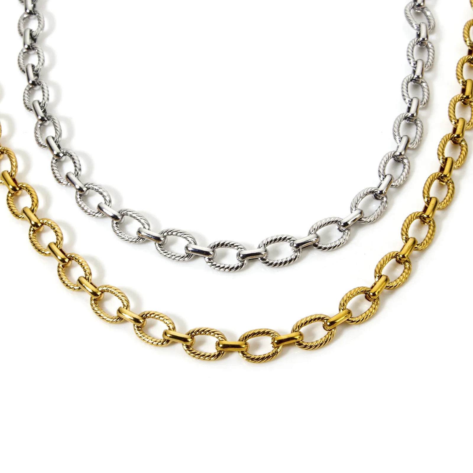 1 Piece Retro Link Cable Chain Necklace Jewelry 304 Stainless Steel ...
