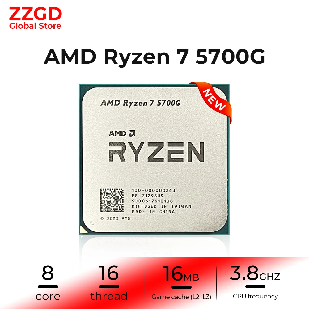 Amd ryzen 7 5700g cpu genuinenew desktop gamer escritório r7 5700g ...