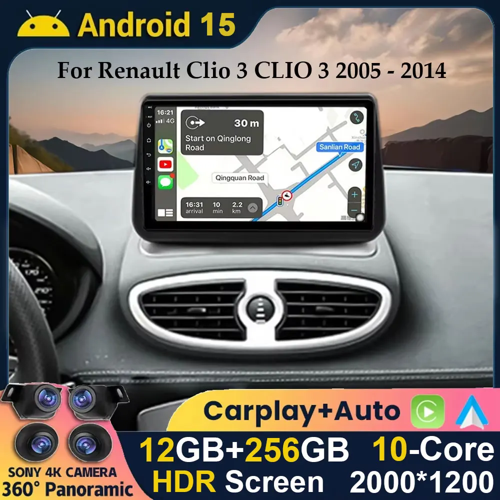 Android 15 Car Radio For Renault Clio 3 CLIO 3 2005-2014 Multimedia ...