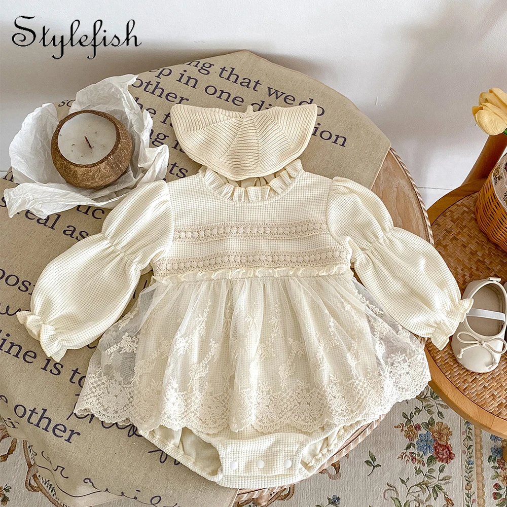 Bodysuit-xadrez-manga-longa-para-beb-s-renda-waffle-fundo-embrulhado ...