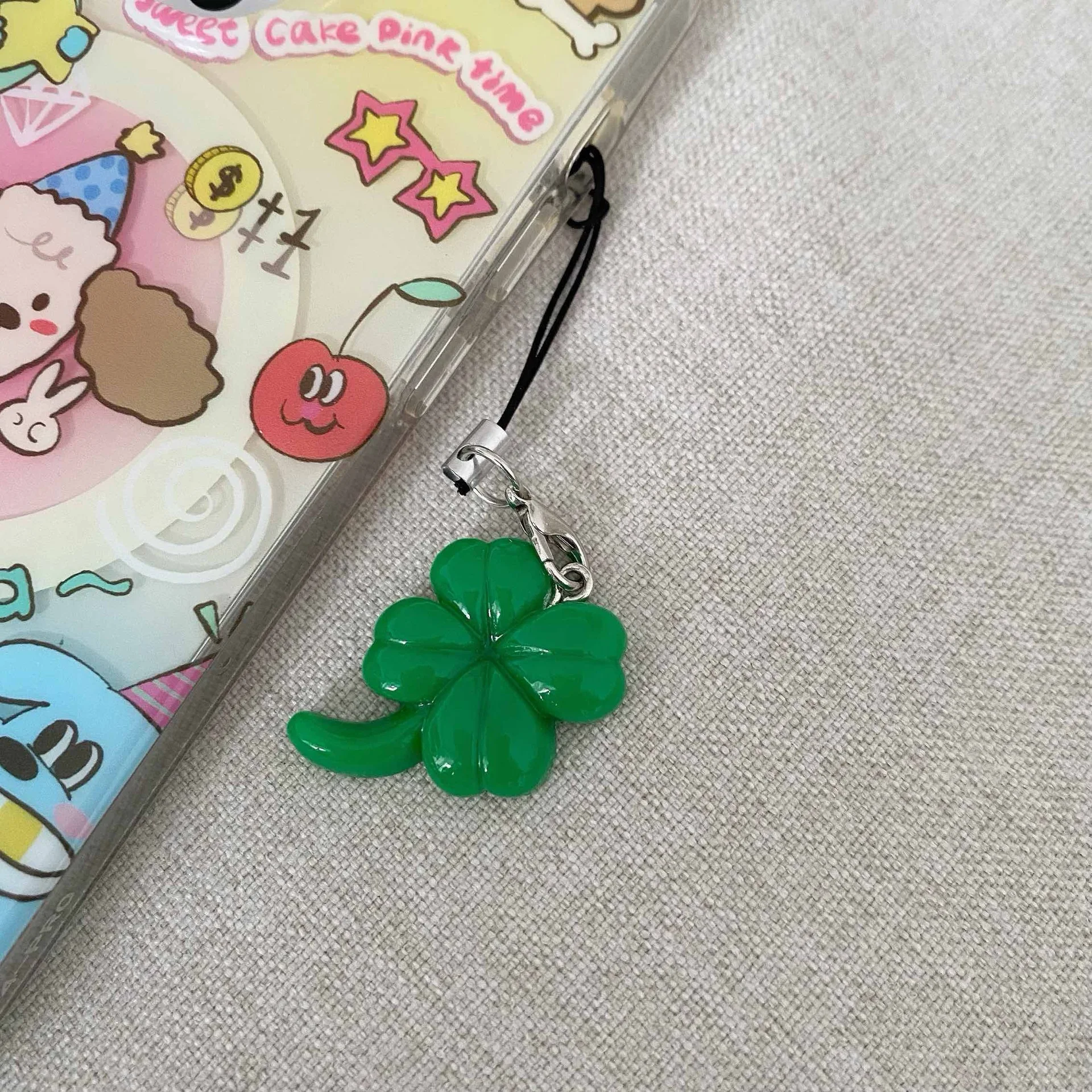 Original Green Leaf Lucky Phone Charms Pendant Cute Keychain ...