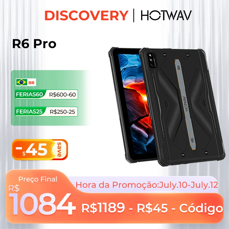 Tablet Android Versão Global HOTWAV R6 Pro 12 8GB 128GB 15600mAh 10.1 ...