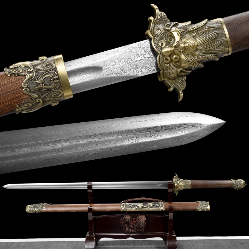 Chinese-Tang-Sword-Folded-Steel-Damascus-Blade-Real-Handmade-Full-Tang ...