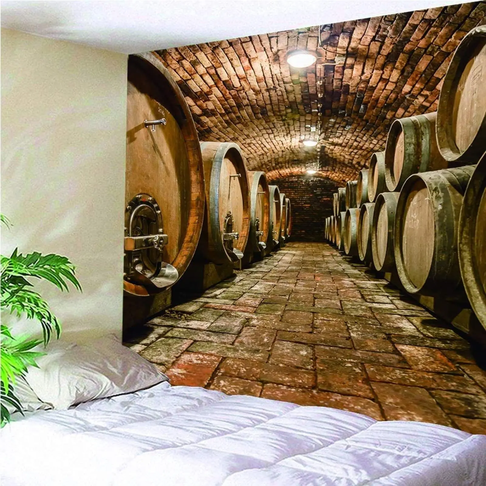 Vintage-Brick-Wall-Wine-Cellar-Living-Room-Tapestry-Wine-Ltaly-Oak ...