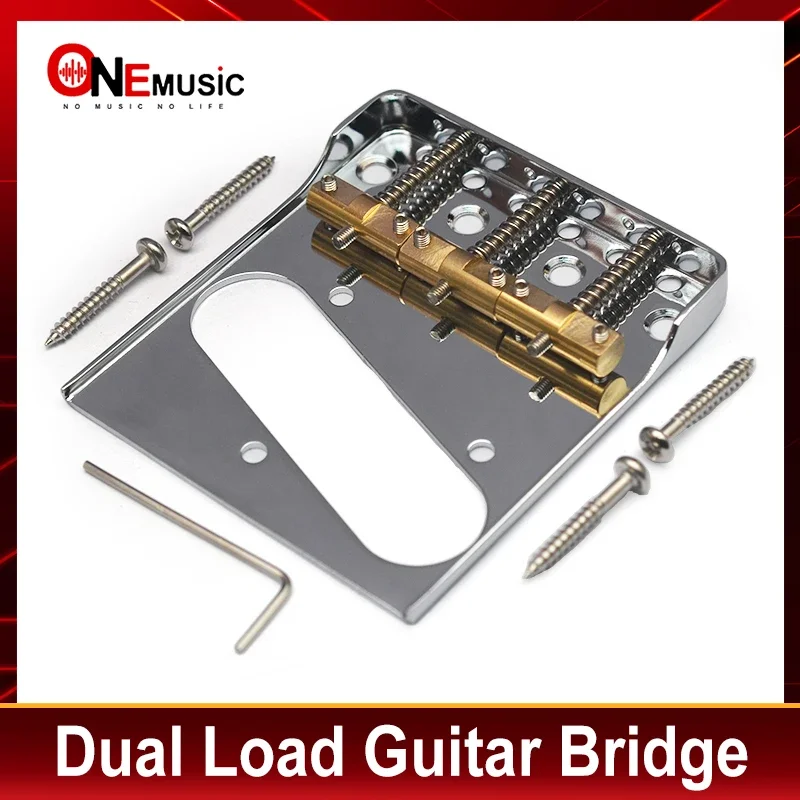 Dual-Load-Guitar-Bridge-with-Cut-down-Sides-w-Compensated-Brass-Saddles ...