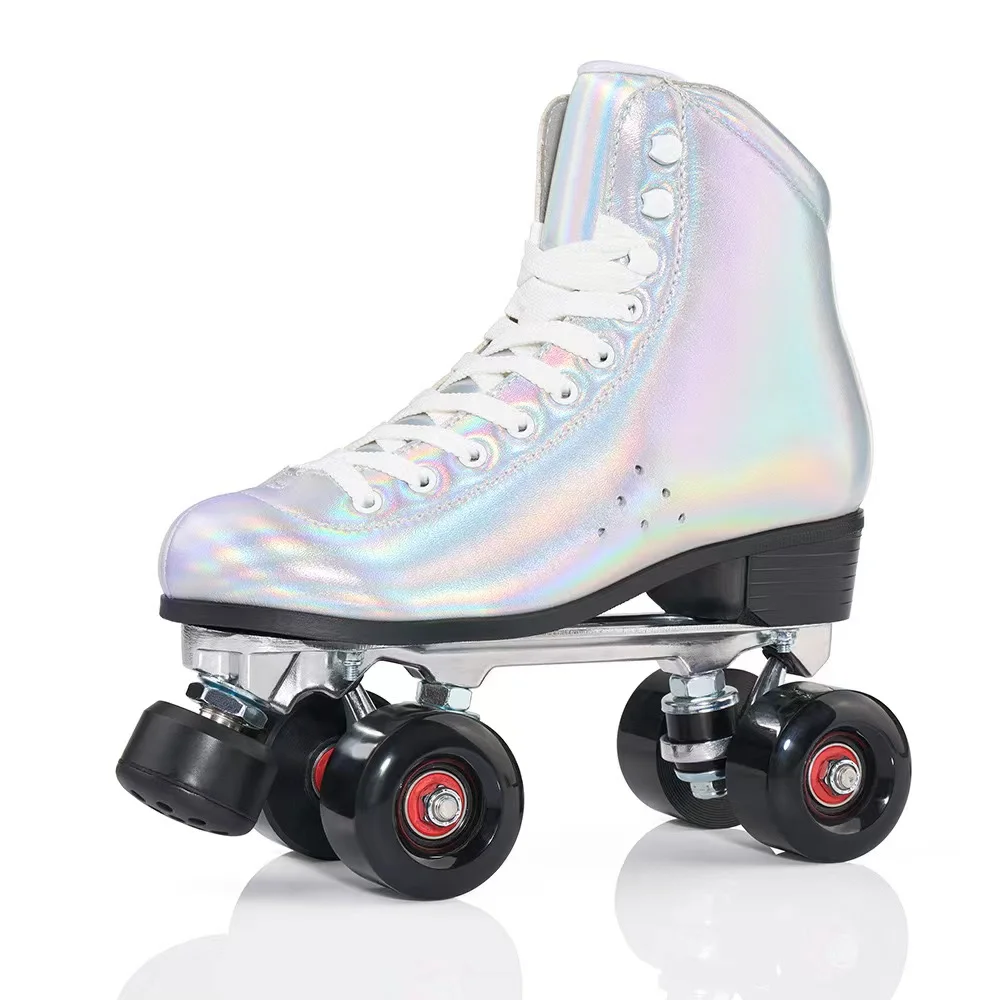 Double-Row-Roller-Skate-Shoes-Aluminum-Alloy-Bracket-Skating-Rink ...